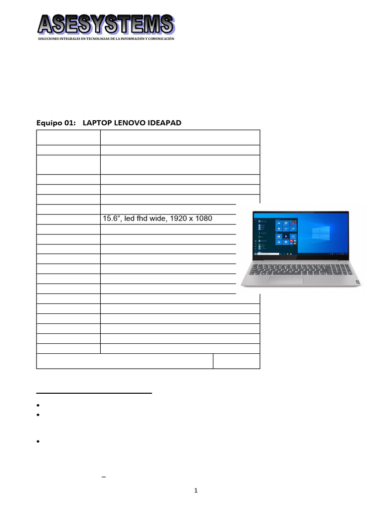 Cotiza laptop-COREI7 MABANTO - FINAL | PDF