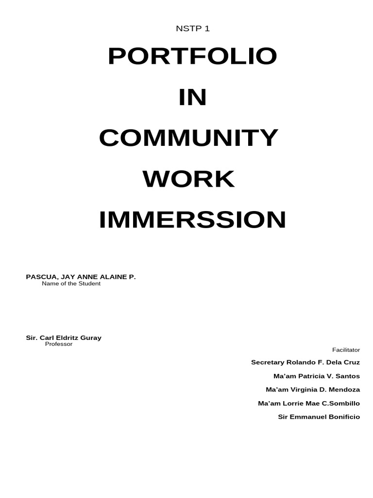 NSTP Community Immersion Diary | PDF