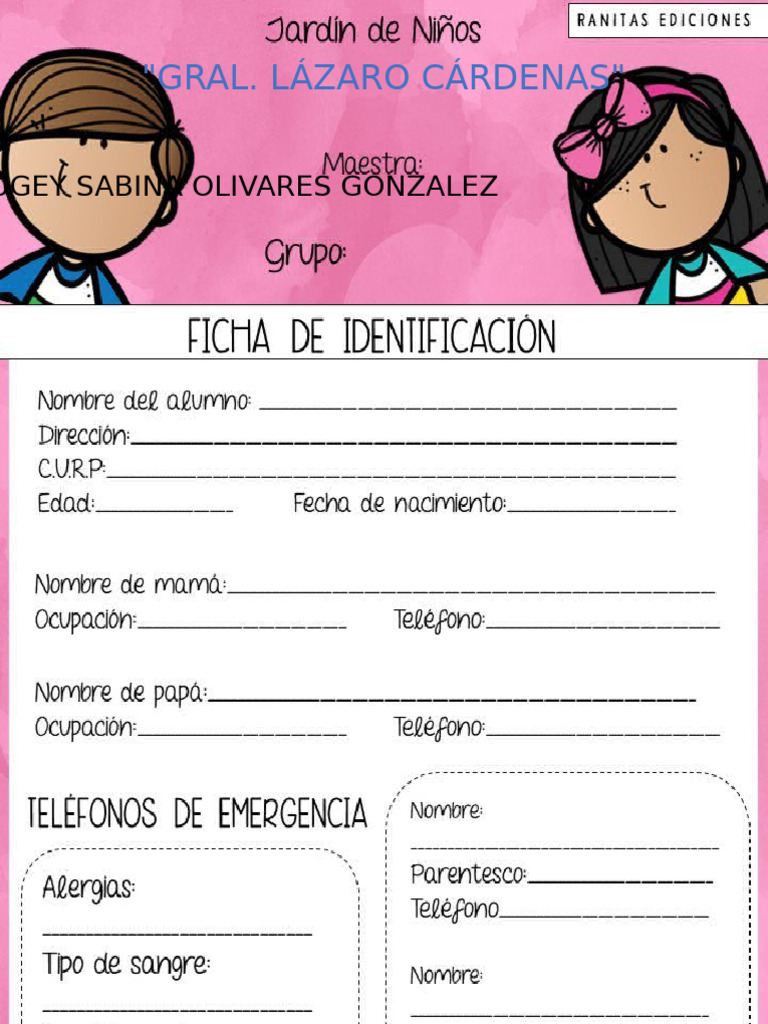 Ficha de Datos Colores Editable 3 | PDF