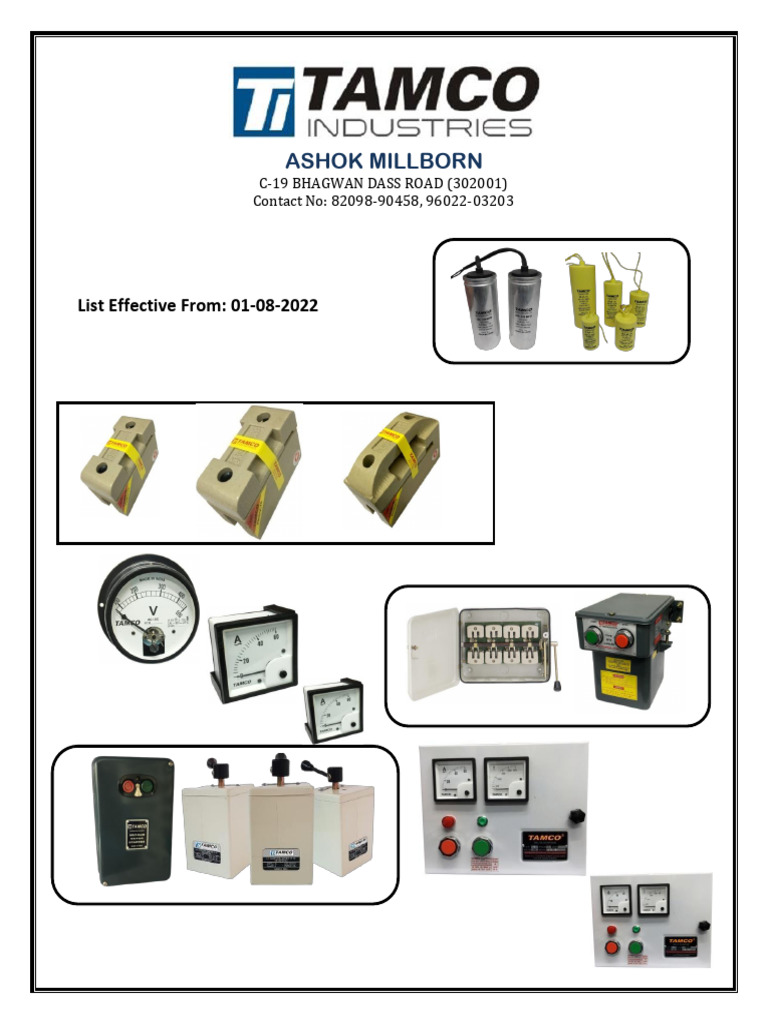 Tamco Products Pricing Catalogue | PDF | Relay | Electric Power