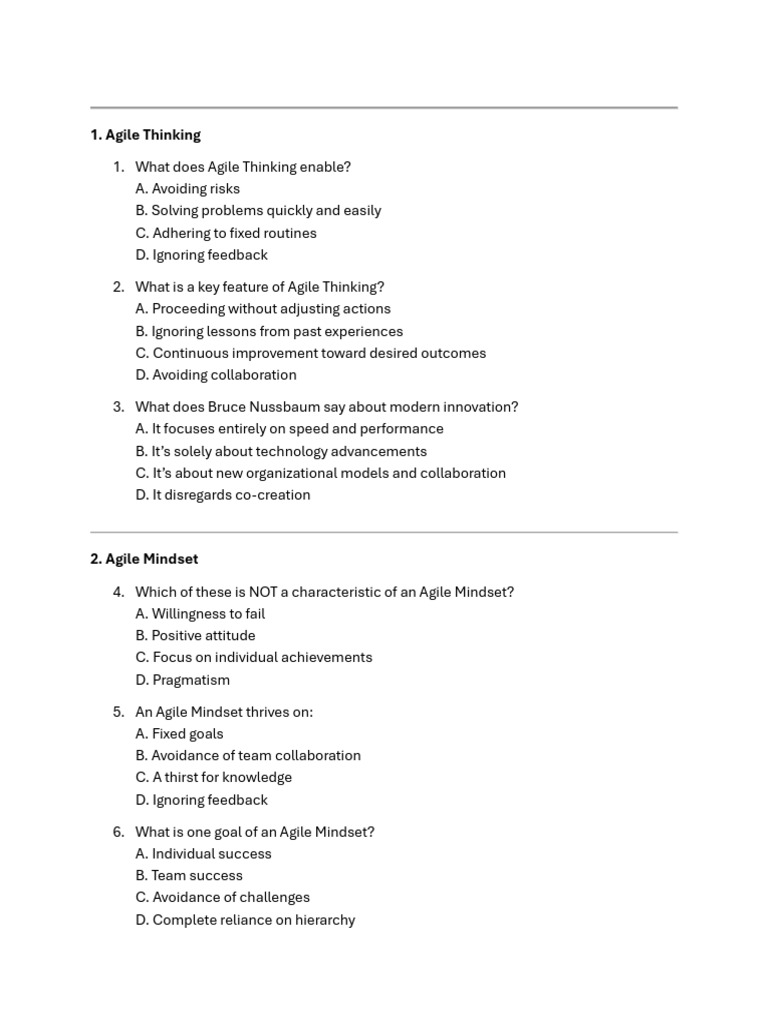 agile thinking | PDF | Agile Software Development | Mindset