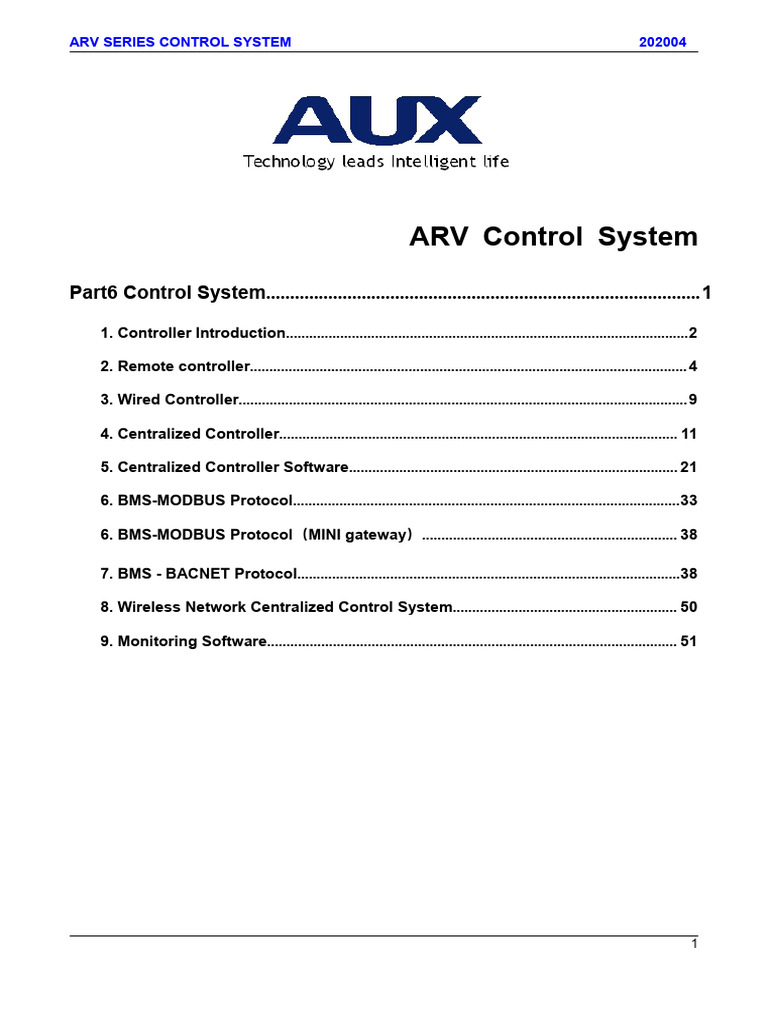 ARV Control System Guide | PDF | Air Conditioning | Computing