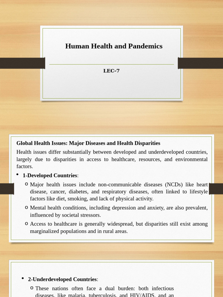 Global Health Disparities and Pandemics | PDF | Public Health | Pandemic