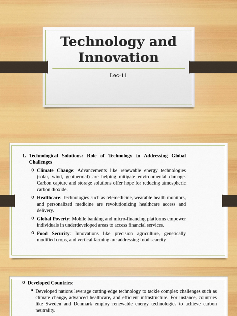 Technology and Innovation LEC-11 | PDF | Biotechnology | Artificial ...