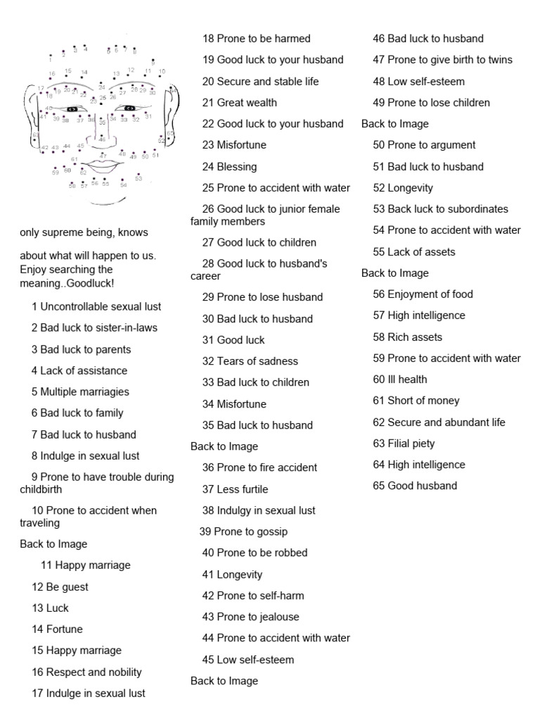 Mole Face Reading | PDF | Luck