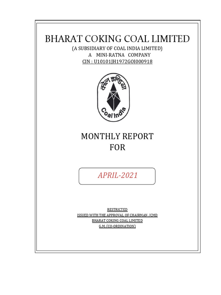 Monthly Report - April 2021 | PDF | Energy Production | Chemical Energy ...