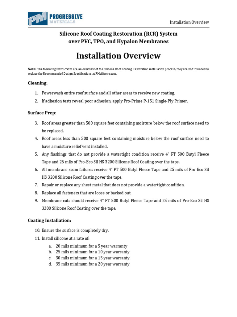 Single Ply Installation Overview | PDF