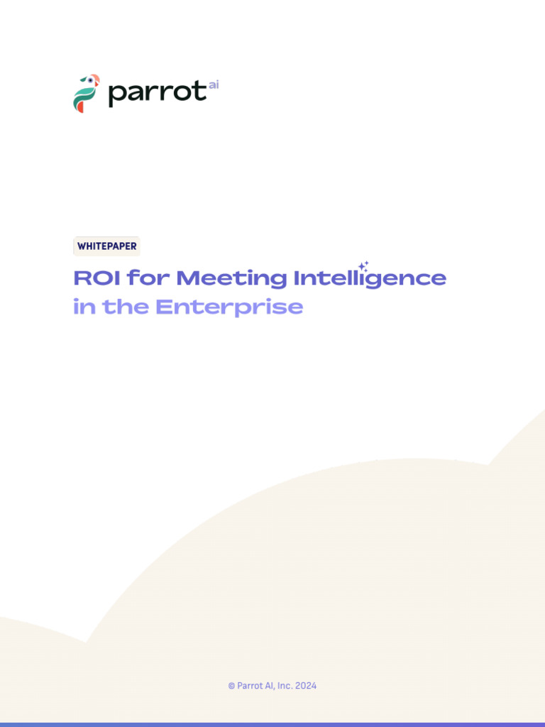 Parrot AI ROI Whitepaper 082620 | PDF | Artificial Intelligence ...
