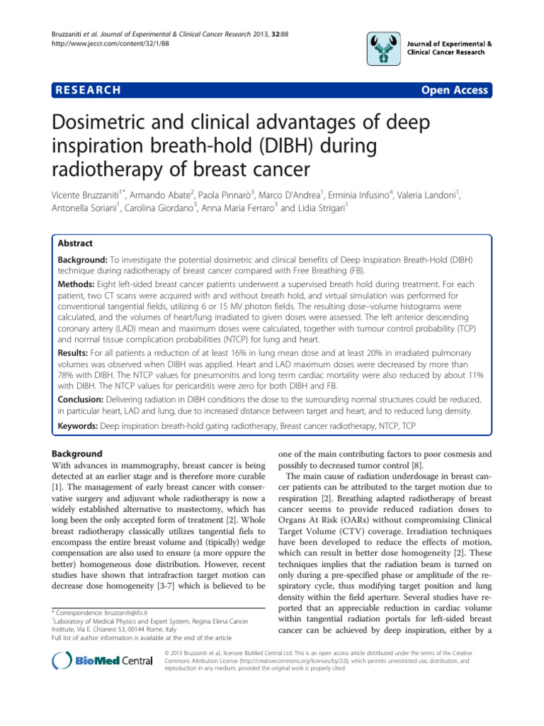 Dosimetric and Clinical Advantages of Deep Inspiration Breath-Hold ...