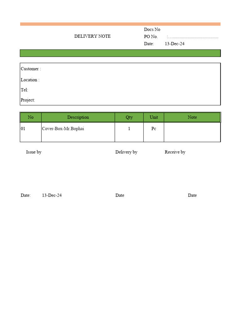 Delivery Note | PDF