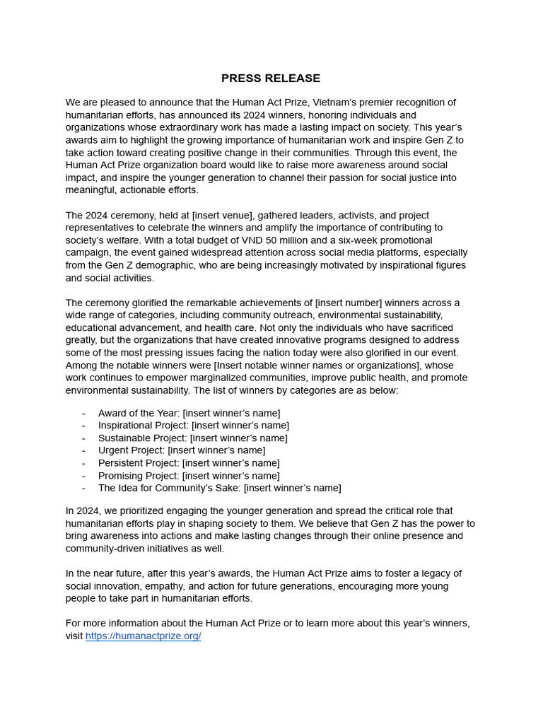 PRESS RELEASE | PDF | Sustainability | Public Sphere PRESS RELEASE | PDF | Sustainability | Public Sphere