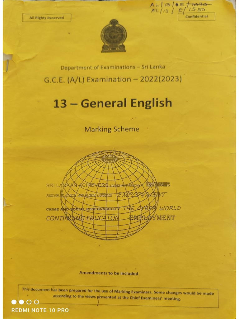 2023 A/L General English Marking Scheme | PDF