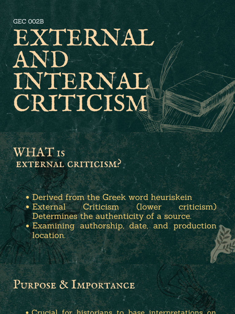 External and Internal Criticism | PDF | Accuracy And Precision | Cognition