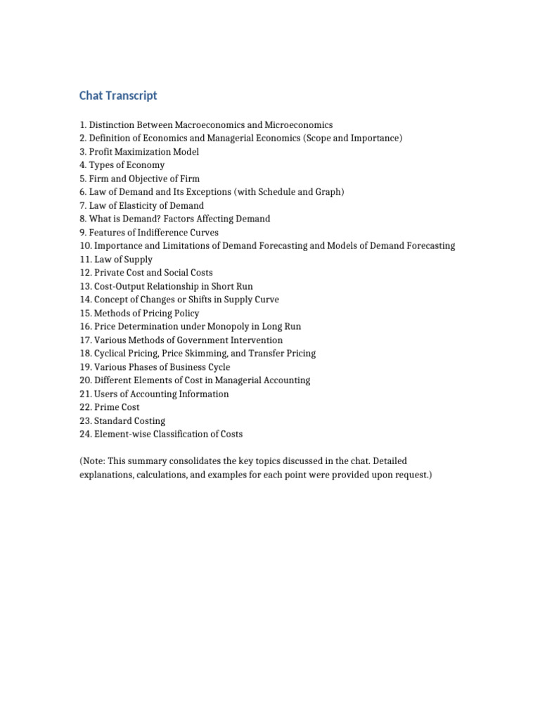Economics & Business Concepts | PDF