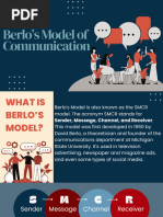 David Berlo (1960) SMCR Model of Communication | PDF | Communication ...