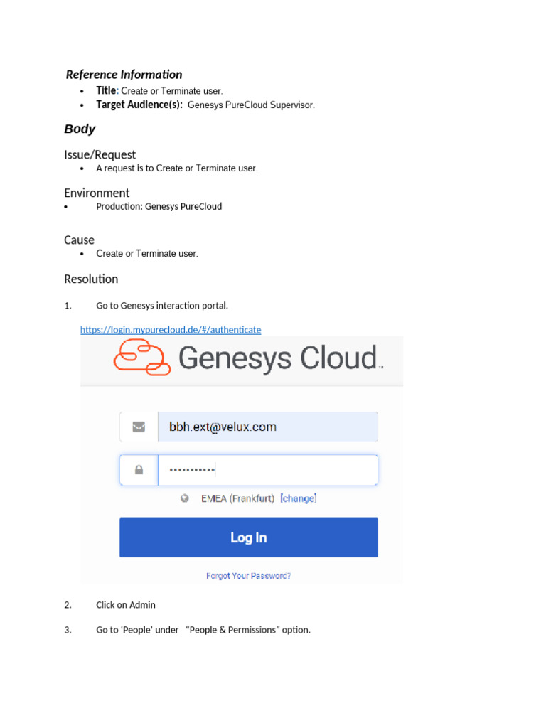 Create User and Terminate User | PDF