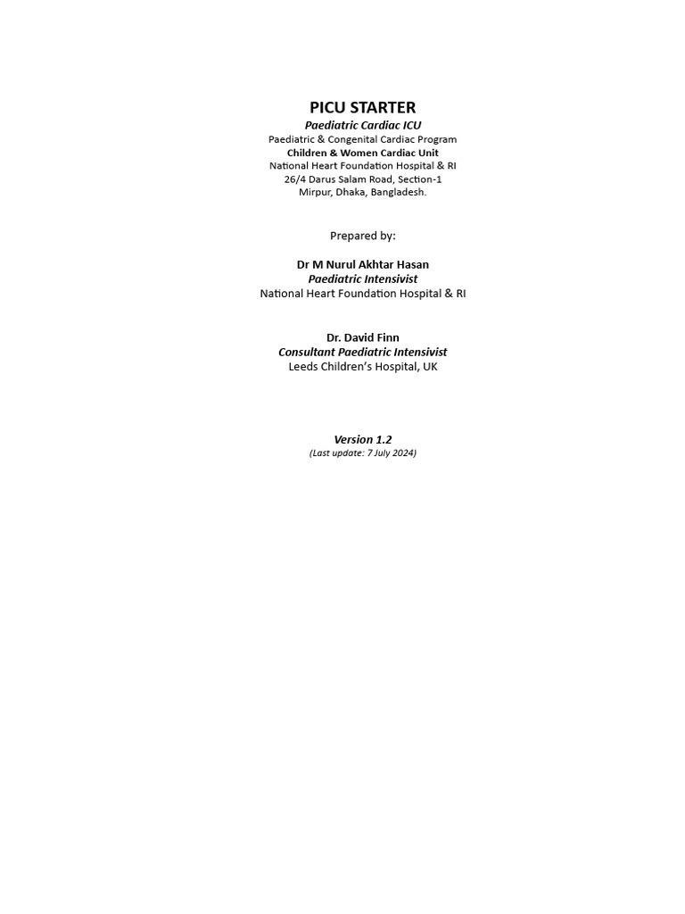 PICU Medication Administration Guide | PDF | Intensive Care Medicine ...