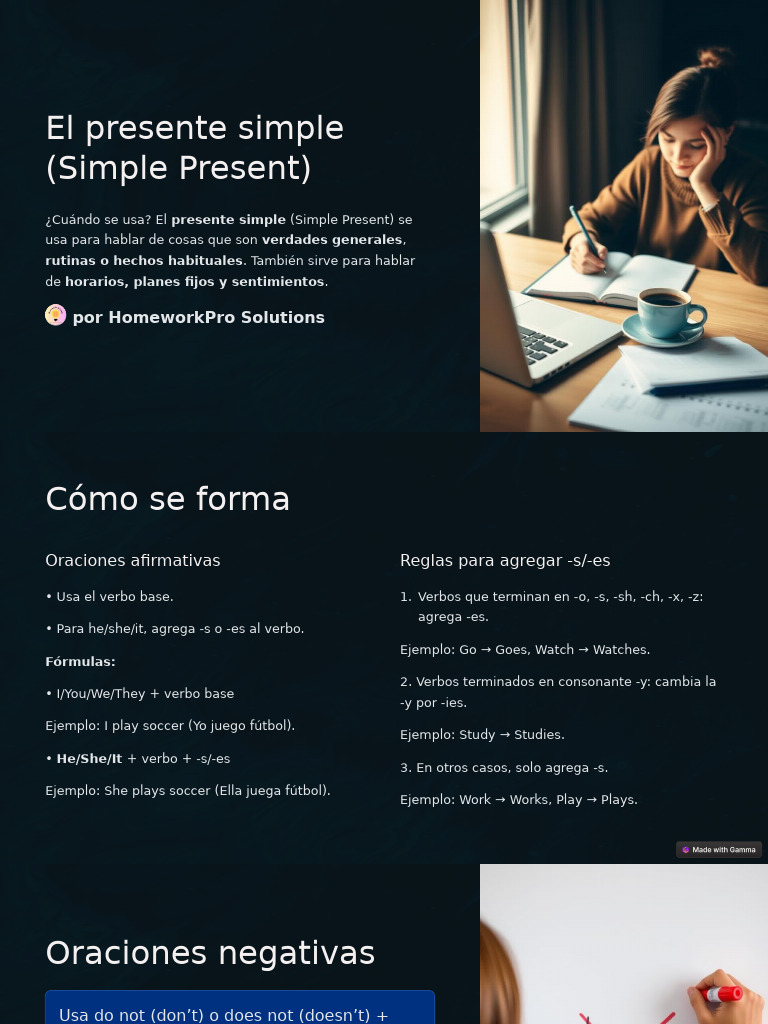 Guía del Presente Simple en Inglés | PDF | Verbo | Gramática
