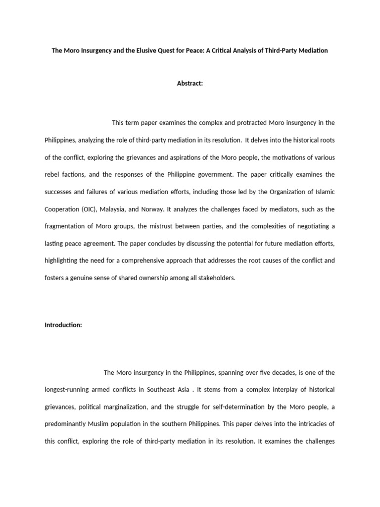 The Moro Insurg WPS Office | PDF | Philippines | International Relations