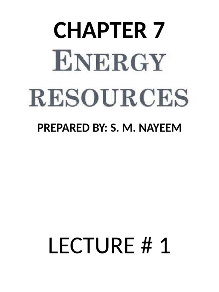 Chapter 7 Energy Resources Pdf