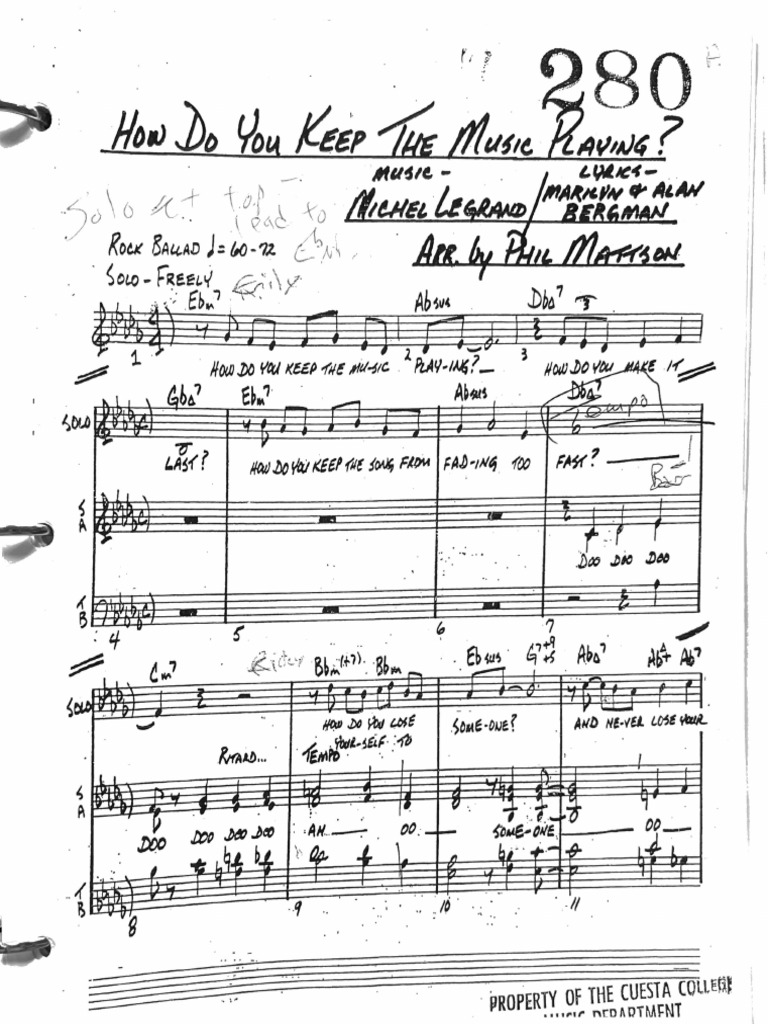 How Do You Keep The Music Playing | PDF