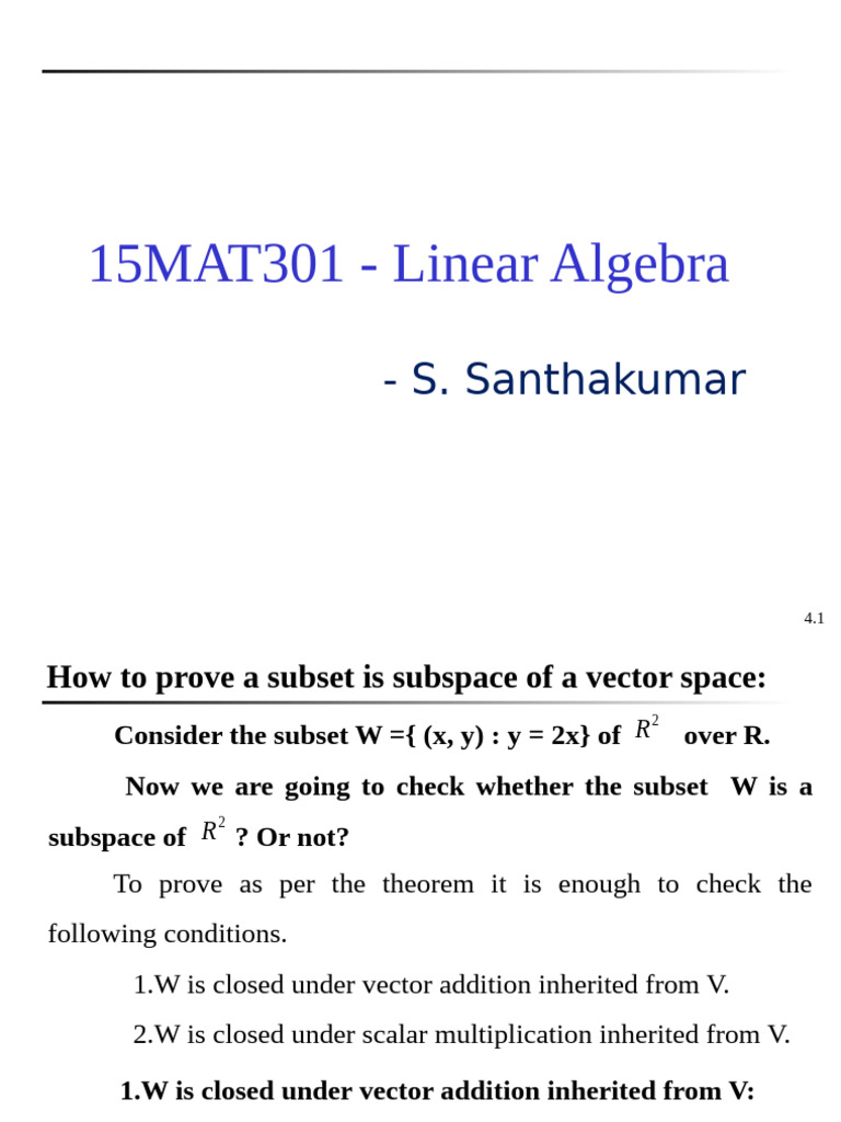 L7 - Linear Algebra - Linear combination | PDF | Linear Subspace | Vector Space