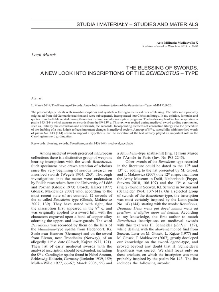The Blessing of Swords A New Look Into I | PDF | David | Sword