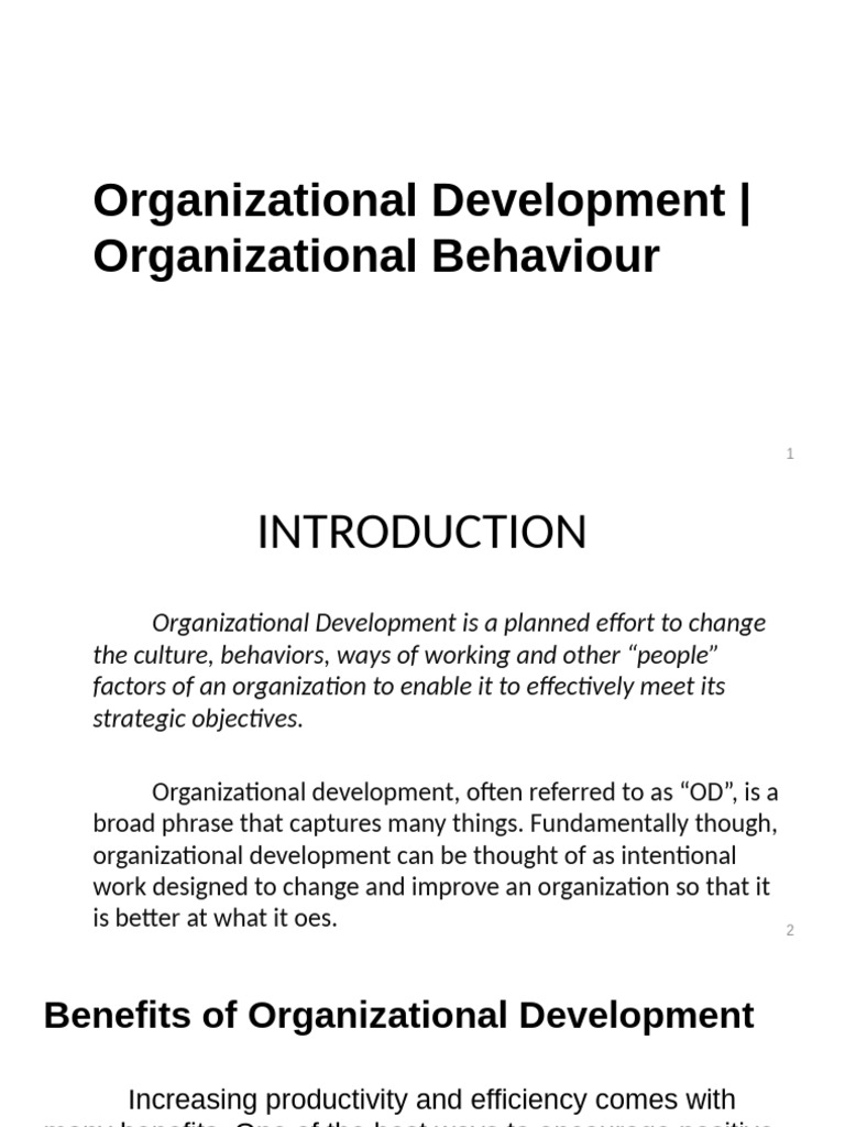 Organizational Development Organizational Behaviour | PDF ...