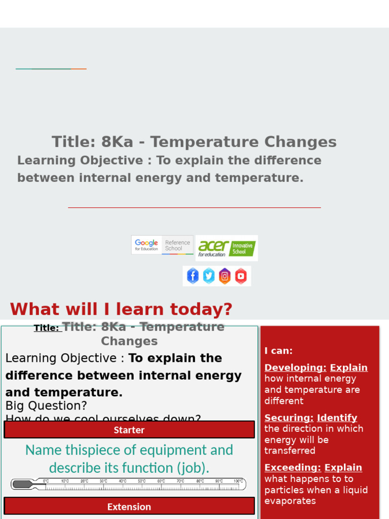 Understanding Internal Energy vs. Temperature | PDF | Temperature | Heat