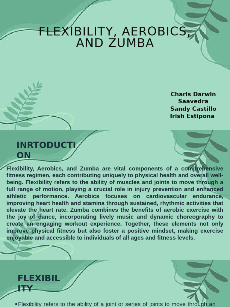 Flexibility Aerobics and Zumba PE | PDF | Physical Fitness ...