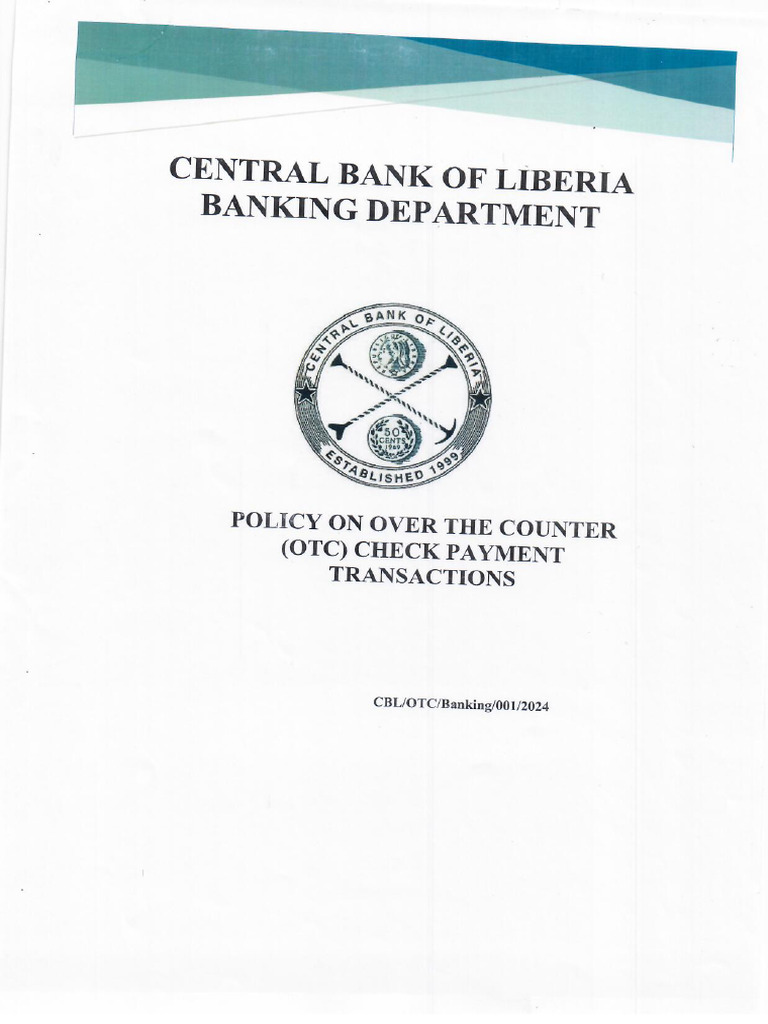 CBL OTC Check Payment Policy | PDF