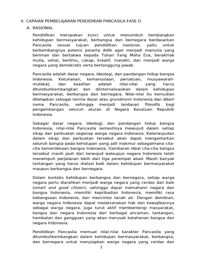 CP PENDIDIKAN PANCASILA FASE D | PDF