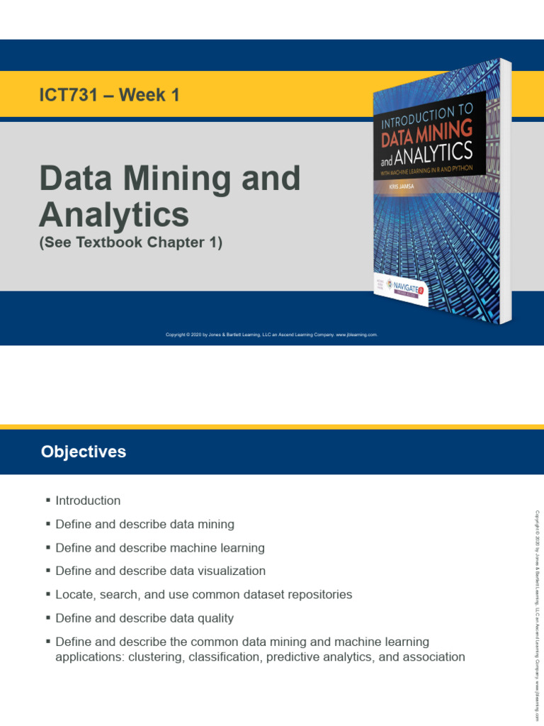 Lecture 1_Data Mining and Analytics_aebf4d1f77ea277f32752339c3cbb60e | PDF | Data Mining | Data ...