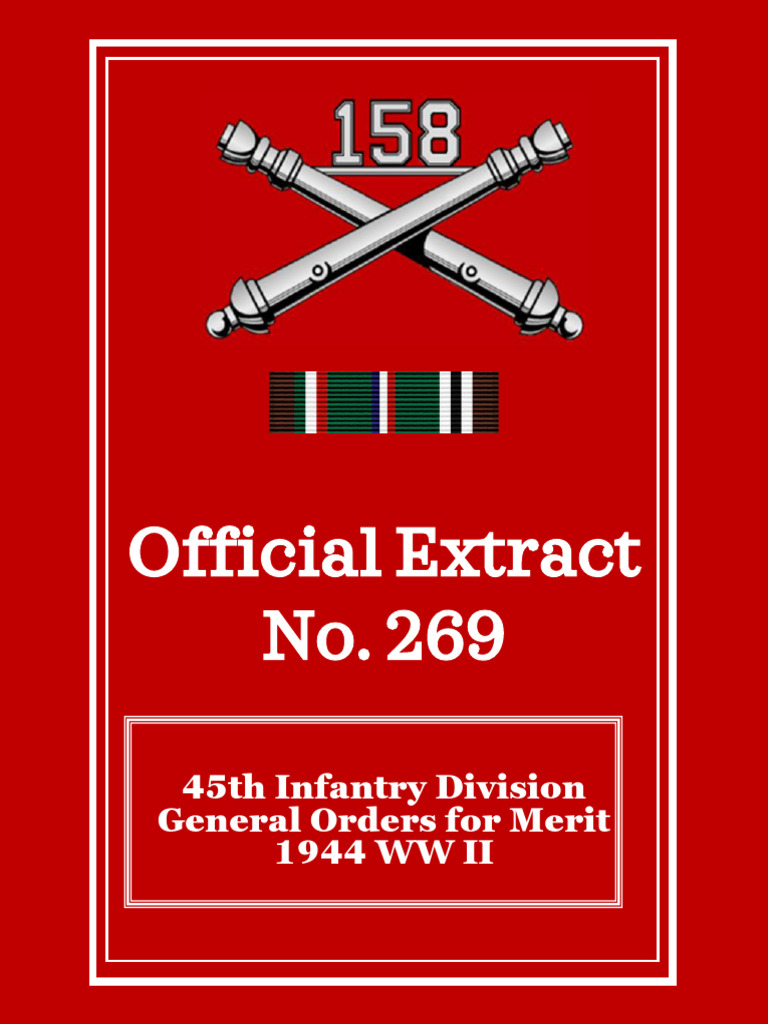 158th Field Artillery Official Extract No. 269 | PDF | Military ...