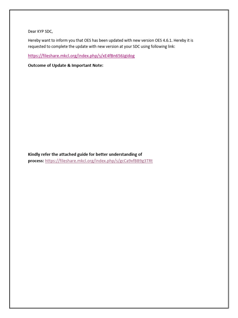 OES 4.6.1 Update and Attendance Policy | PDF