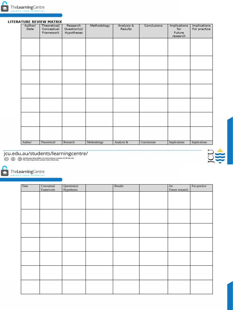 Literature Review Matrix Template | PDF