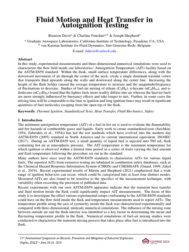 Fluid Motion and Heat Transfer in ISHPMIE - 2024 ...