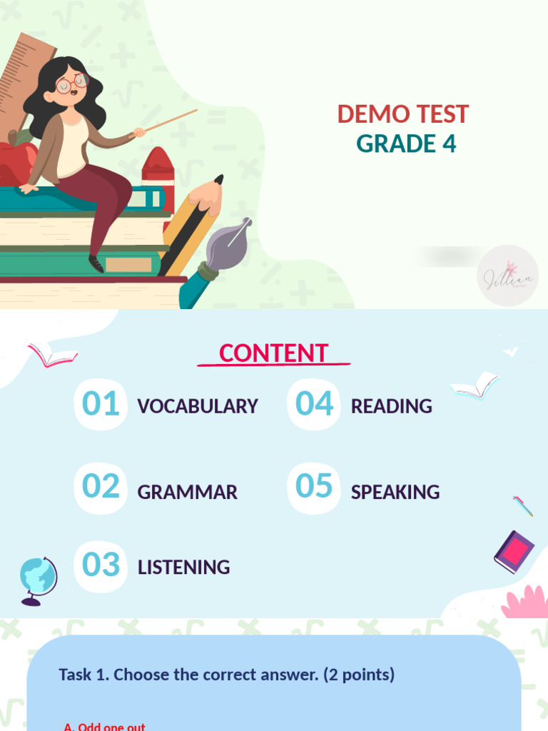 Demo Test - Grade 4 | PDF
