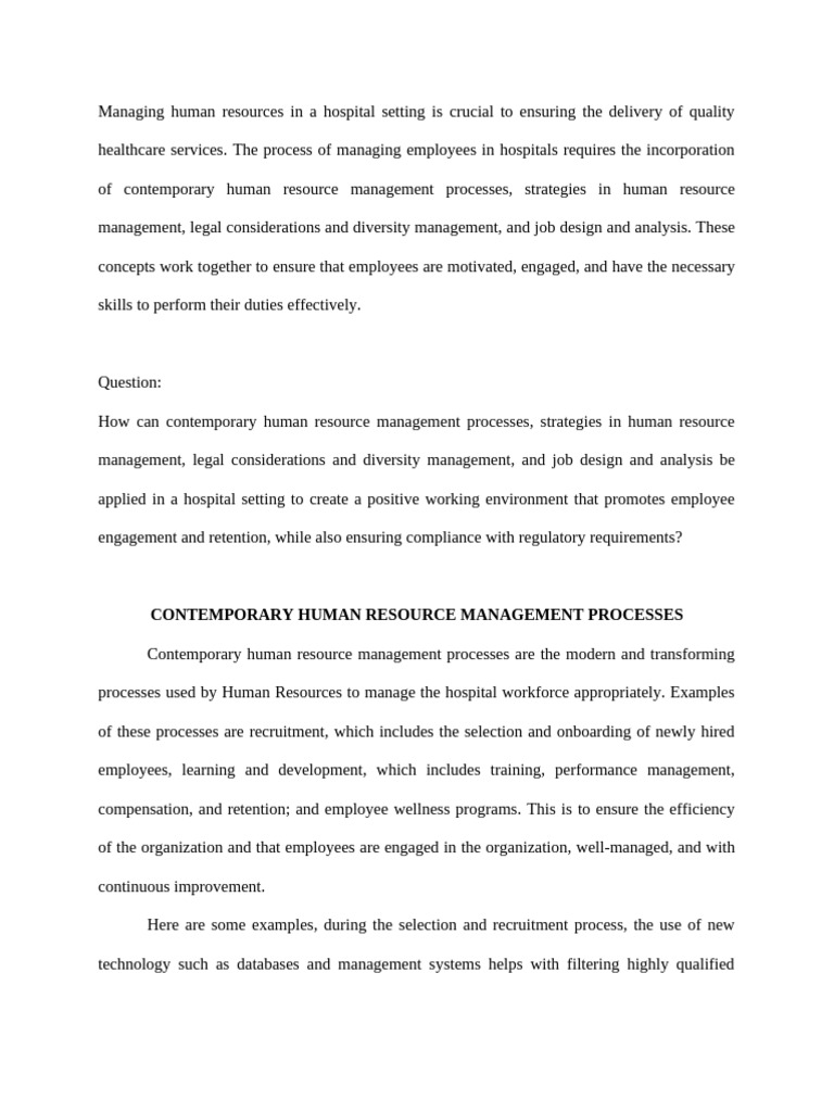 Contemporary Human Resource Management Processes | PDF | Human ...