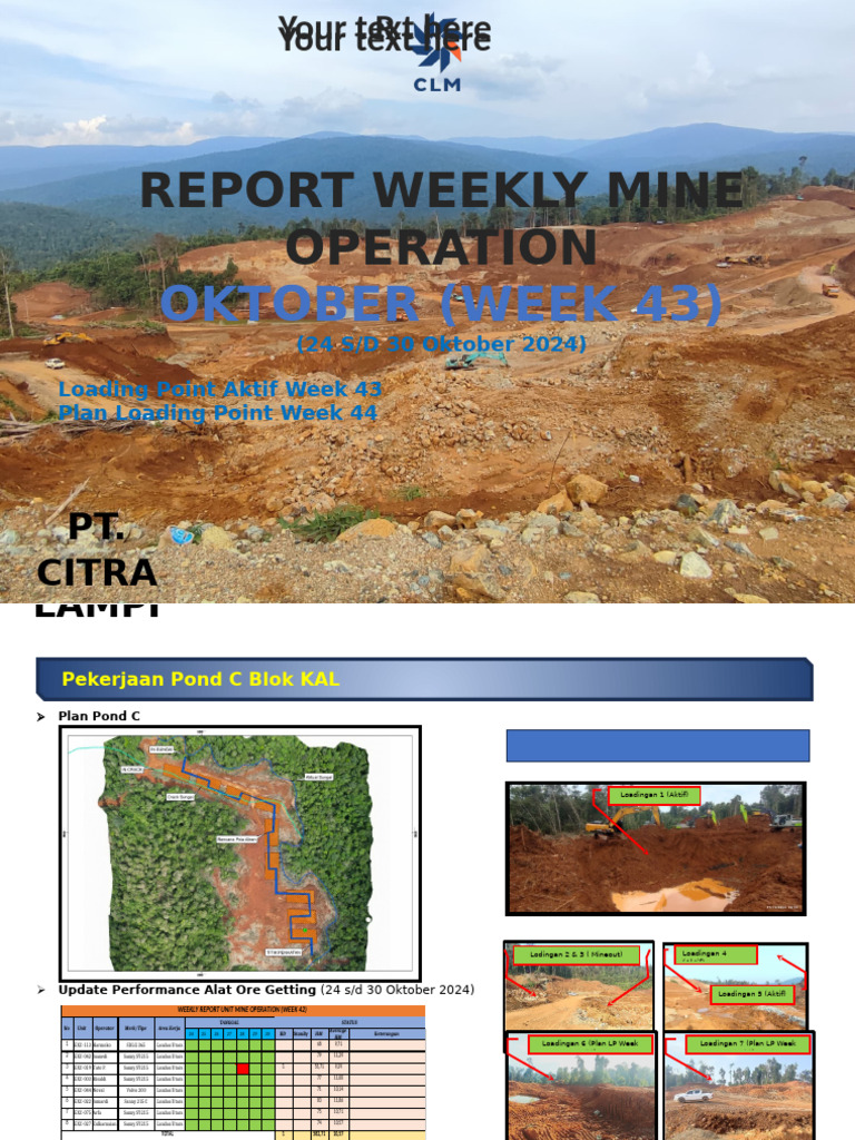 Weekly Mine Operations Report - Oct 2024 | PDF
