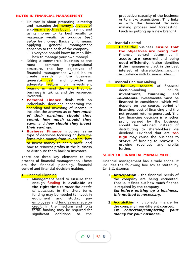 Financial Management Fundamentals | PDF | Partnership | Stocks