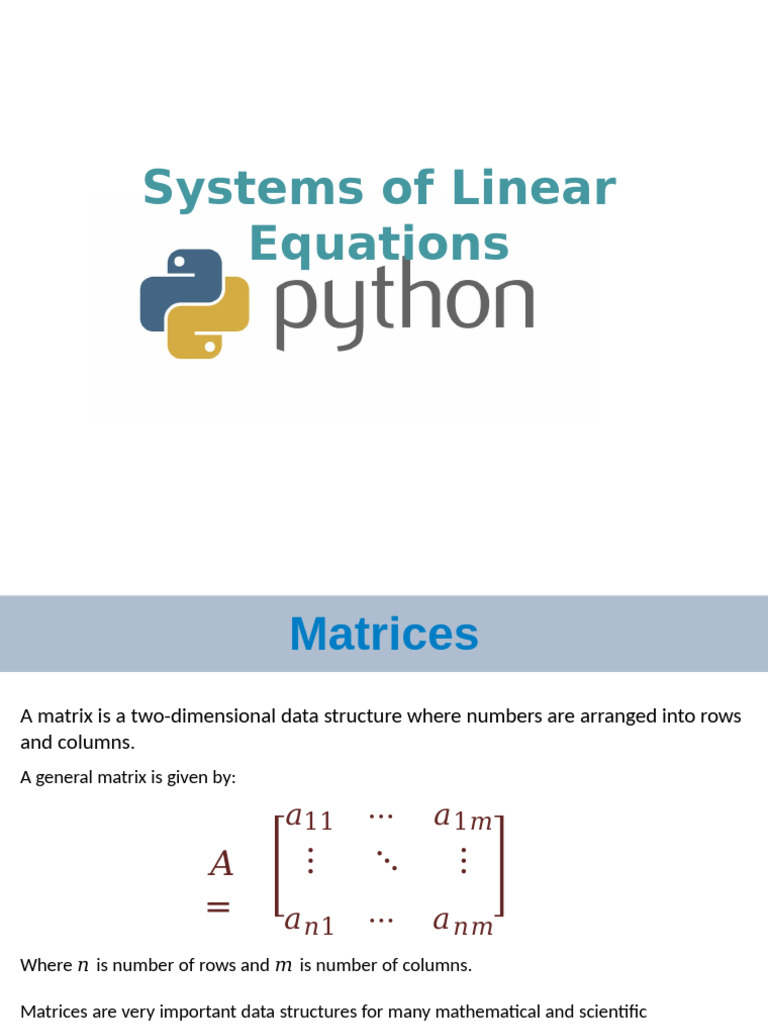 w4-5 EEF311E Systems of Linear Equations | PDF | Matrix (Mathematics) | Determinant