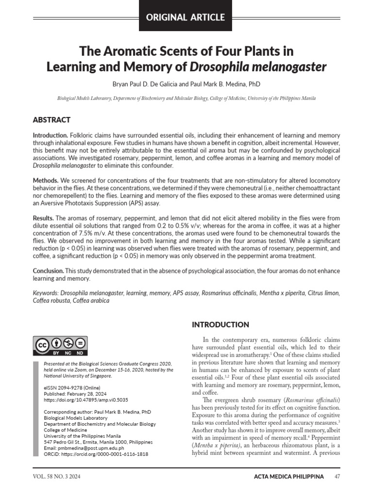 5035-Article Text-100132-2-10-20240227 | PDF | Odor | Memory