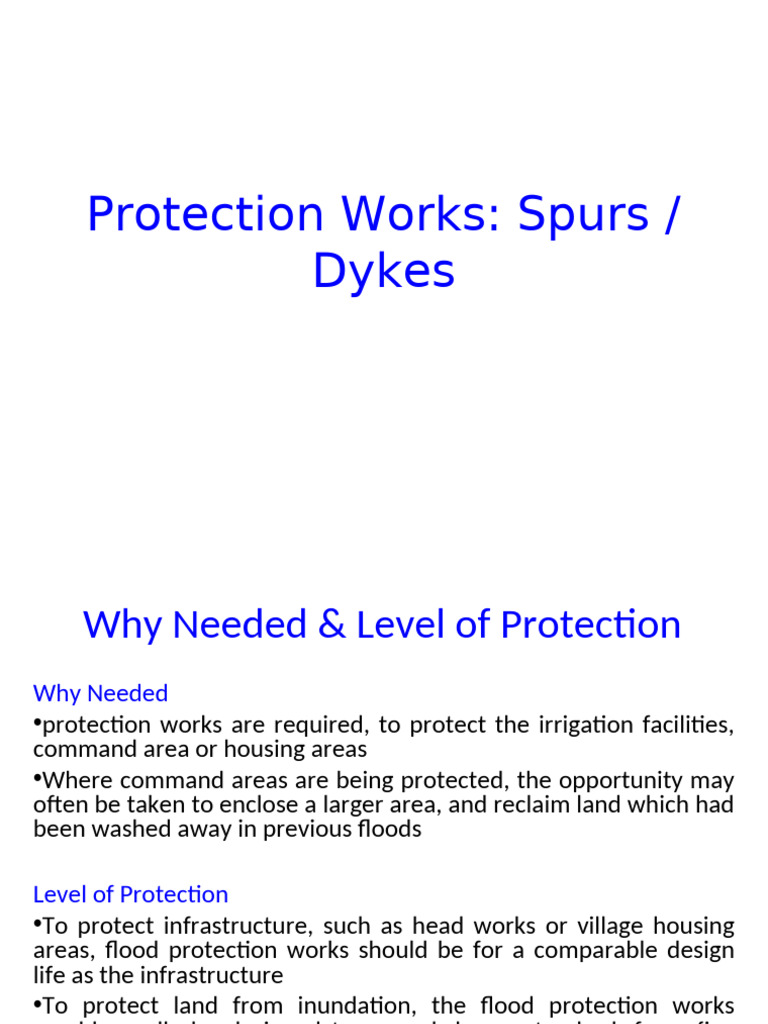 Protection Works - Spurs or Dykes - 12 Mar 13 | PDF | Levee | River