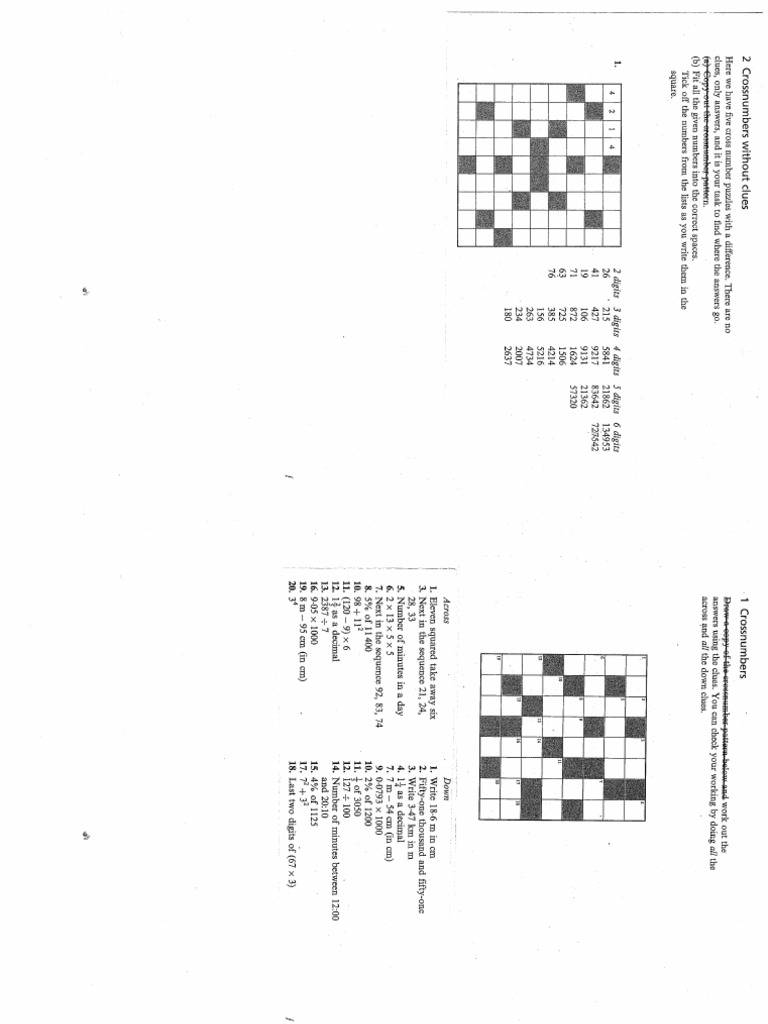 Cross numbers | PDF