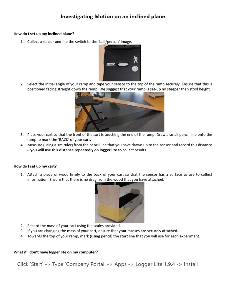 Investigating Motion On An Inclined Plane NOTES | PDF