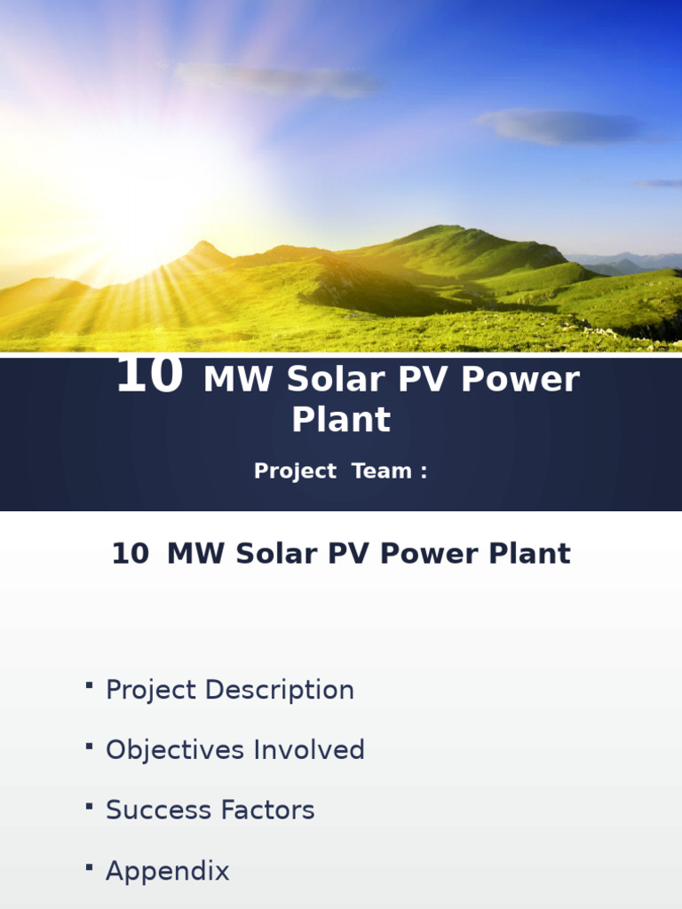 10 MW Solar Power Plant Overview | PDF | Photovoltaics | Solar Power
