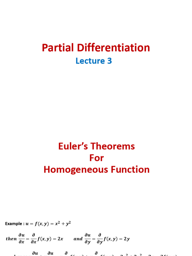 Partial Differentiation Lecture 3 | PDF