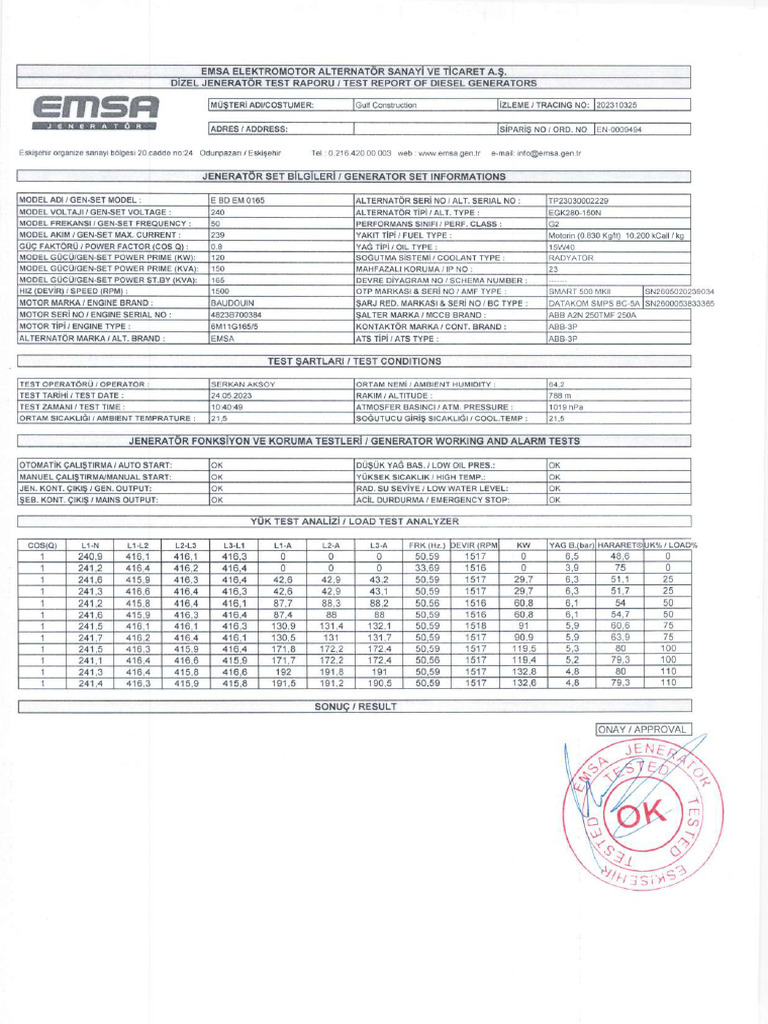 8m EMSA Test Report Sample | PDF