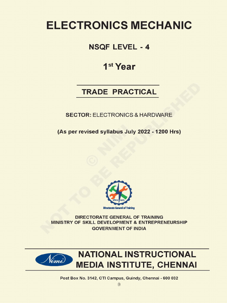Em - 1st Year - TP (NSQF 2022) | PDF